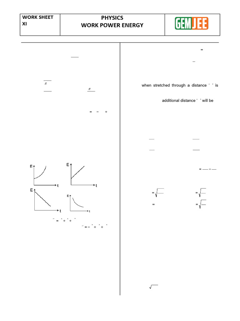 1 - Work Power Energy Question | PDF | Momentum | Collision