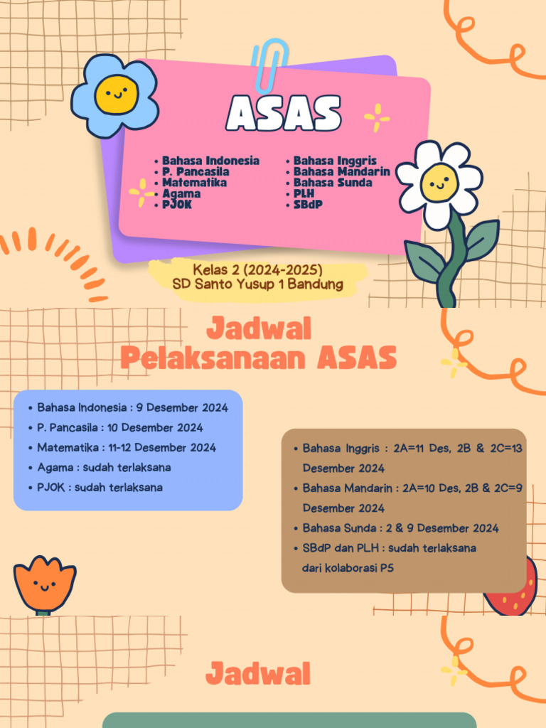 Jadwal ASAS Kelas 2 2024-2025 | PDF