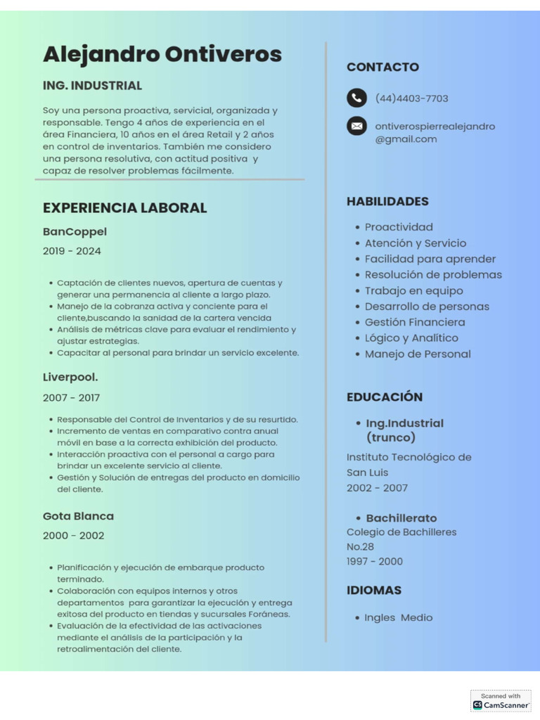 CV Alejandro Ontiveros | PDF