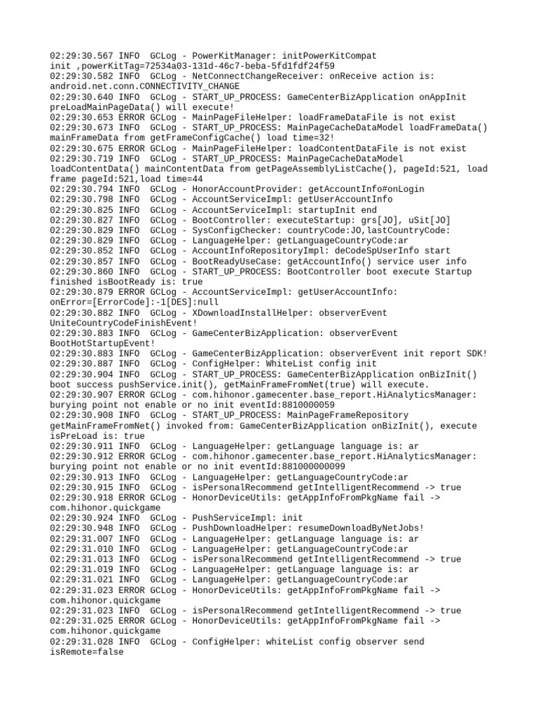 GameCenter Startup Process Log Analysis | PDF | Computer Architecture ...