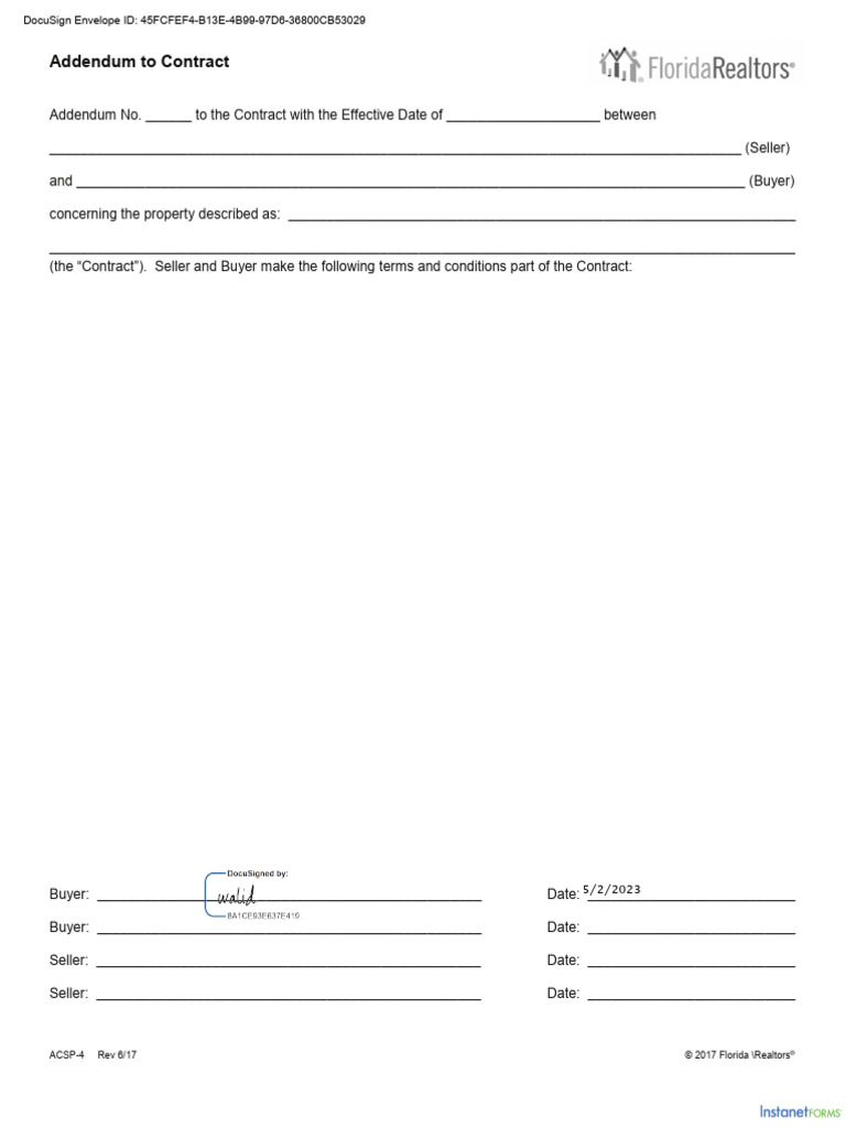 Addendum to FARBAR Contract for Sale and Purchase (ACSP-4) 4 | PDF