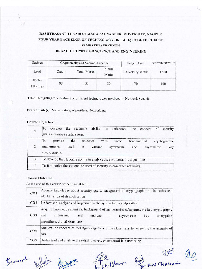 7th Sem Syllabus CSE - Compressed | PDF