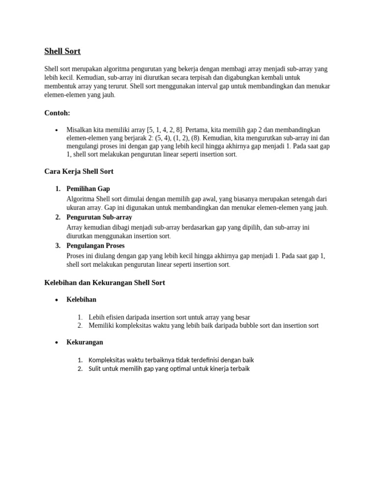 Materi Tentang Shell Sort, Quick Sort, Merge Sort | PDF
