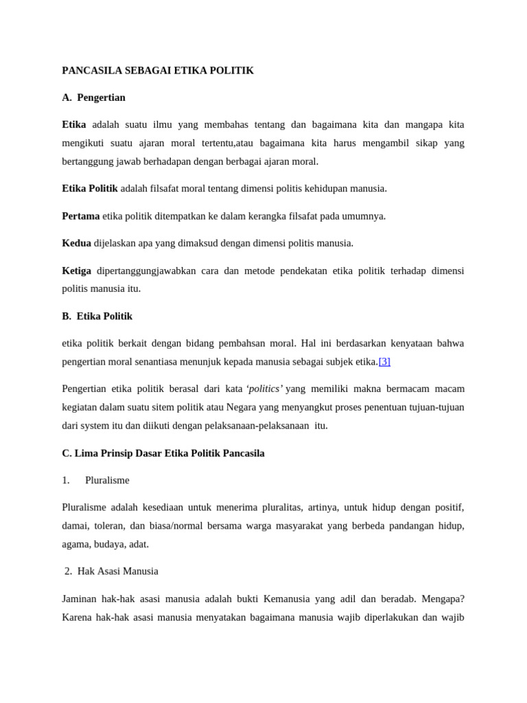 PANCASILA SEBAGAI ETIKA POLITIK | PDF
