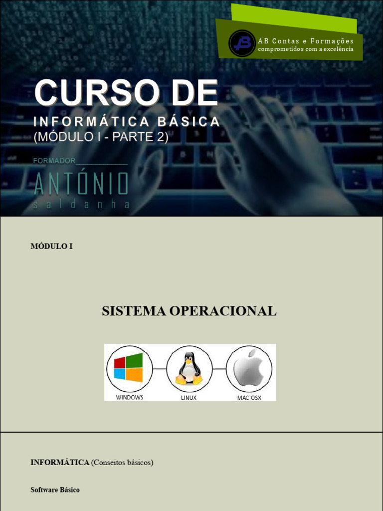 Apresentação Da Aula de Informática Básica (Parte 2) | PDF | Sistema ...