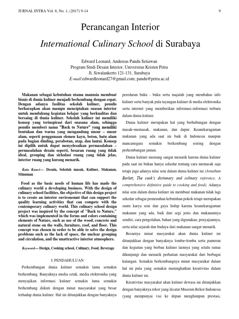 ID Perancangan Interior International Culin | PDF