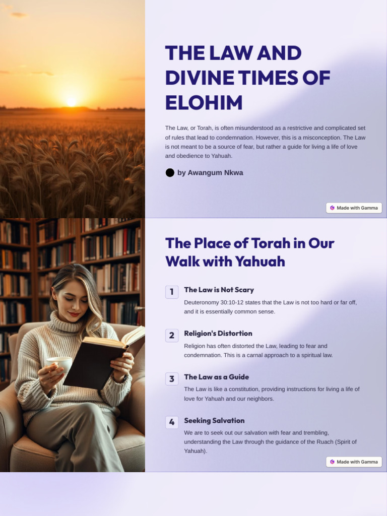The Law and Divine Times of Elohim | PDF | Jewish Holidays | Sukkot