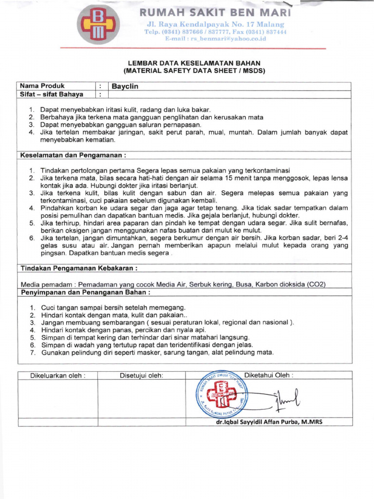 Bahaya dan Penanganan Bayclin | PDF