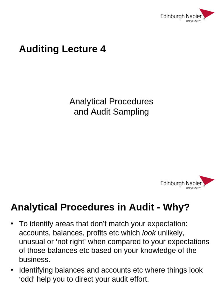 Session 4 Analytical Procedures Sampling Student | PDF | Sampling ...