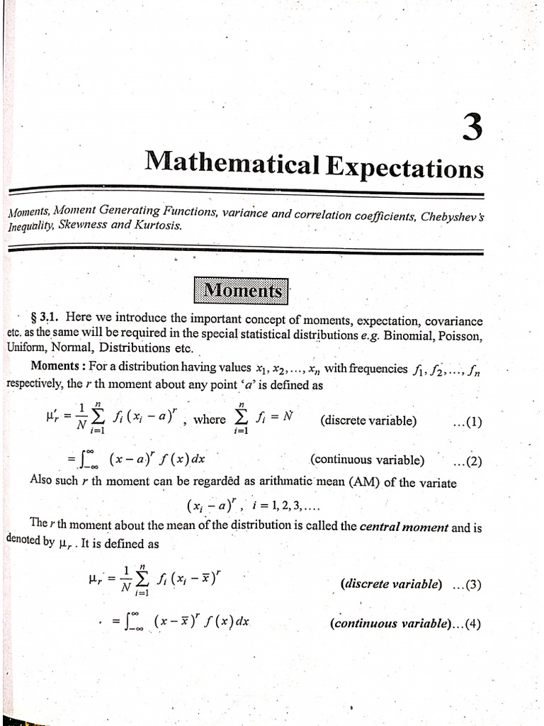 Mathematical Expectations | PDF