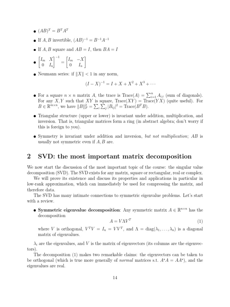 2 - Introduction To SVD | PDF | Matrix (Mathematics) | Functions And Mappings