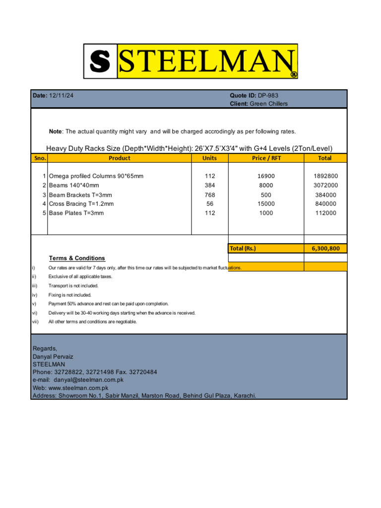 Green Chillers Quote | PDF