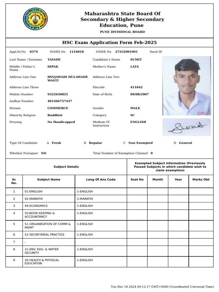 HSC 25M Apl 0374-0374 241012 | PDF | Qualifications | Secondary Education