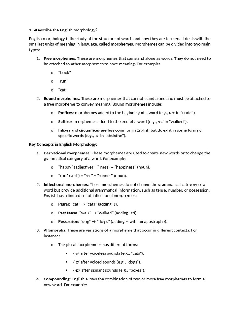 nlp unit-1 | PDF | Morphology (Linguistics) | Lexicon