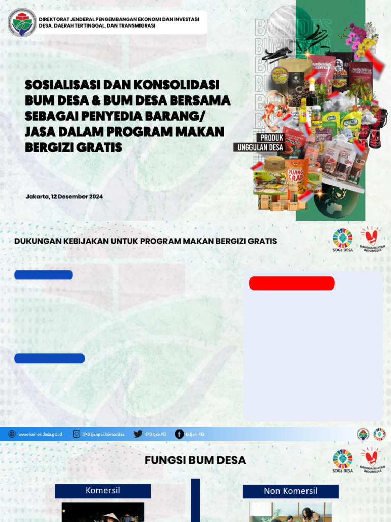 Sosialisasi Dan Konsolidasi Nasional BUMDes & BUMDesma Dalam Program MBG-1 | PDF