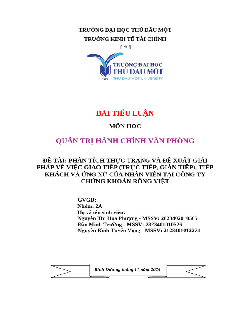 QTHCVP - Nhóm 2a | PDF