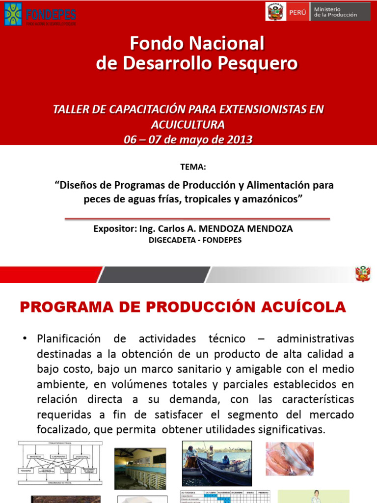 07 Diseno de Programas de Produccion y Alimentacion para Peces | PDF | Alimentos