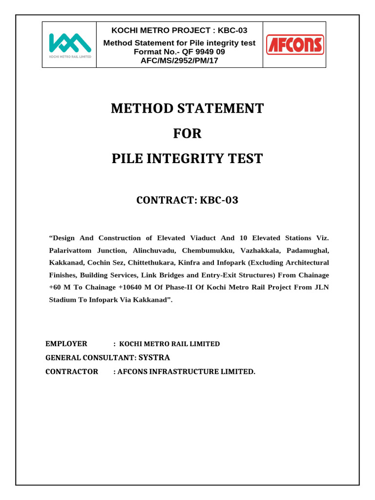 MS for PIT test | PDF | Deep Foundation | Concrete