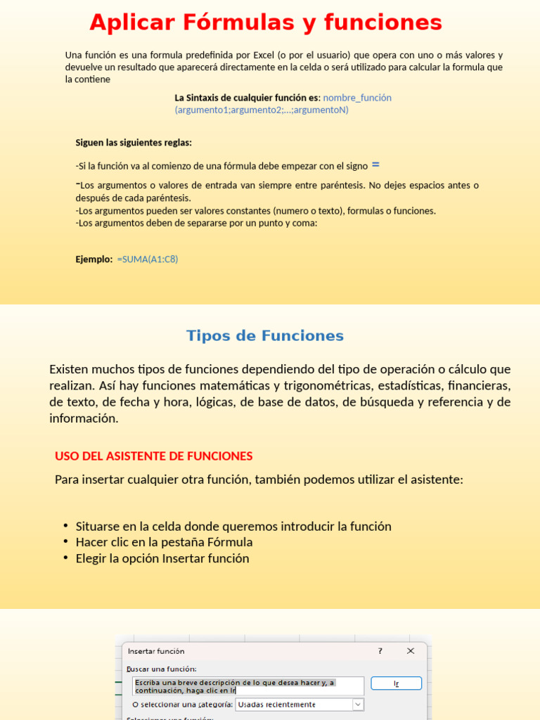 Asistente de funciones en Excel | PDF