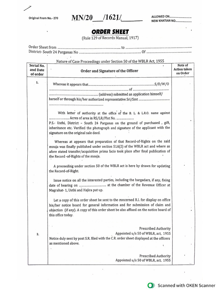 Mutation Application Form | PDF