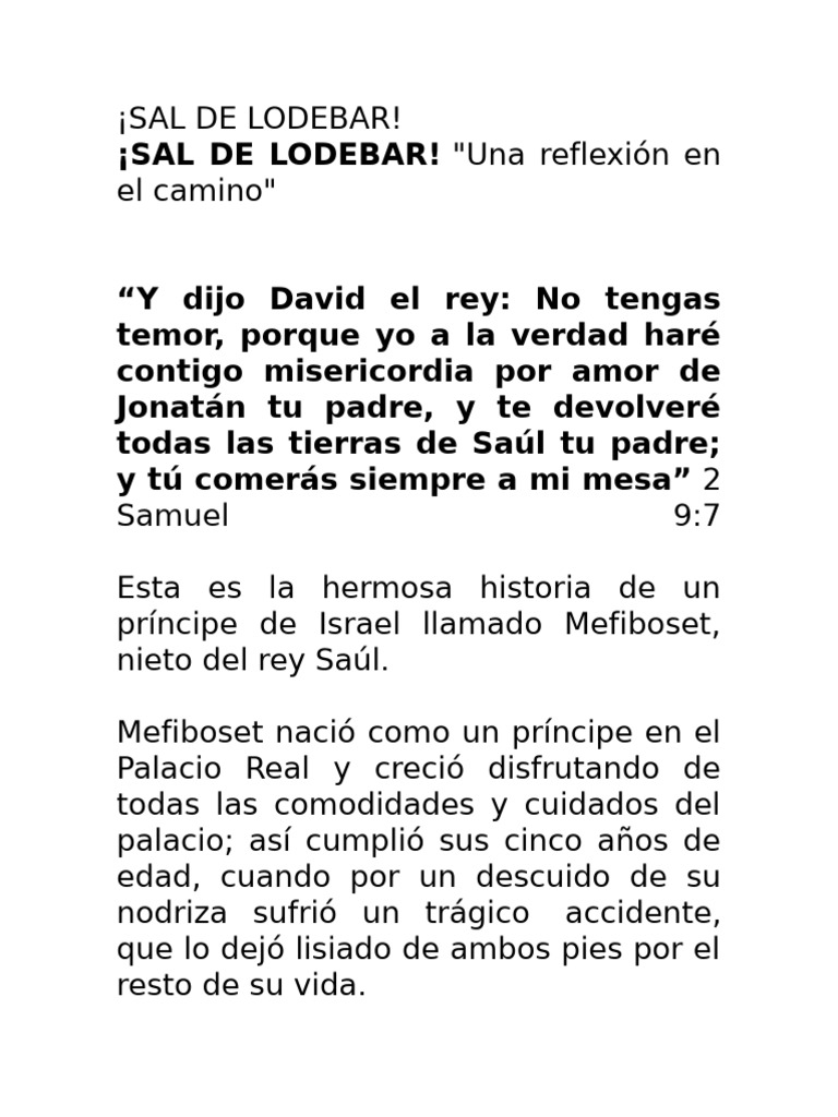 Sal de Lodebar | PDF | Saulo | David