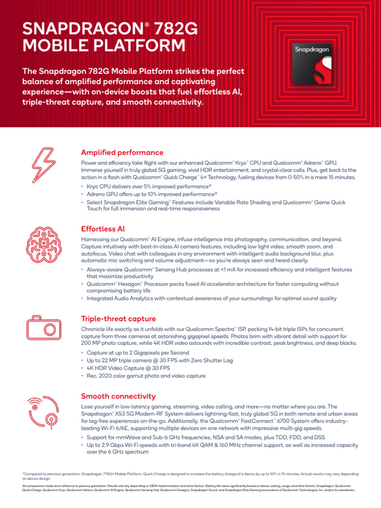 Snapdragon 782G Product Brief | PDF