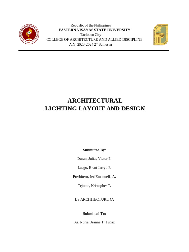 Architectural Lighting Layout and Design Final | PDF | Lighting | Architect