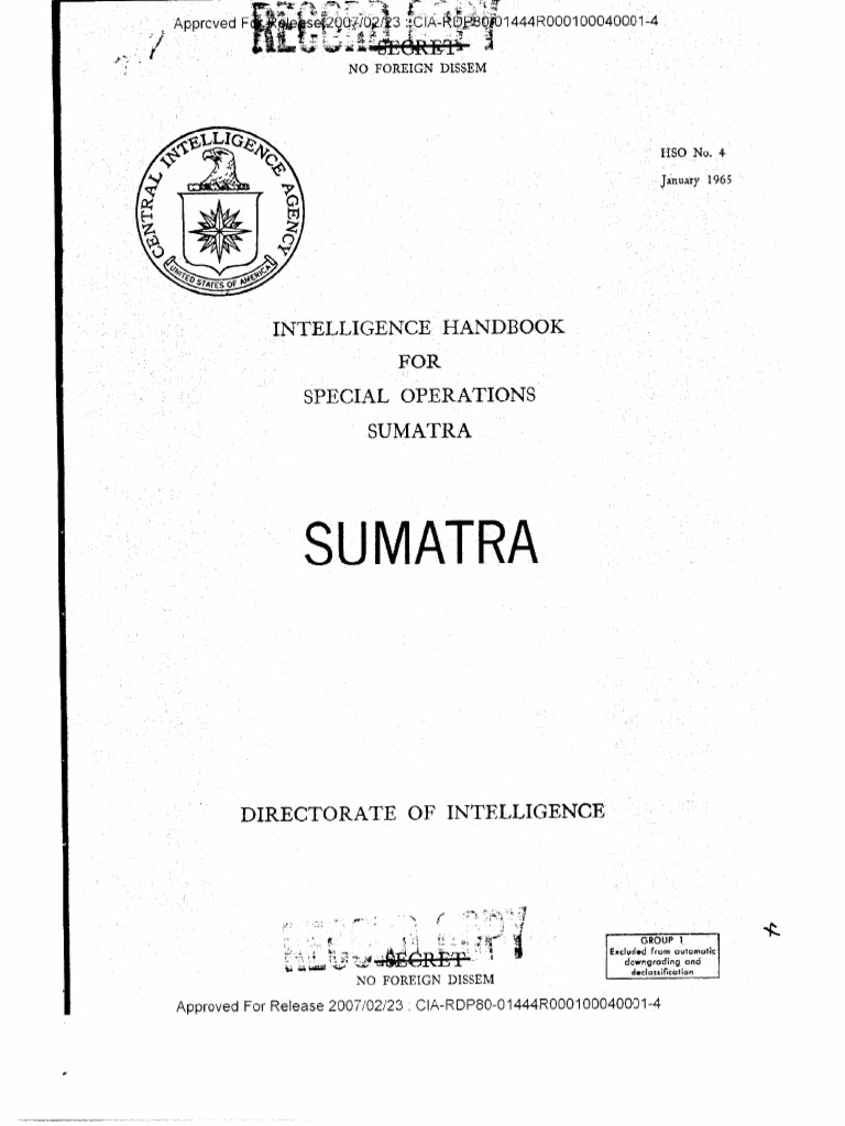 CIA Intelligence Handbook For Special Operations Sumatra | PDF