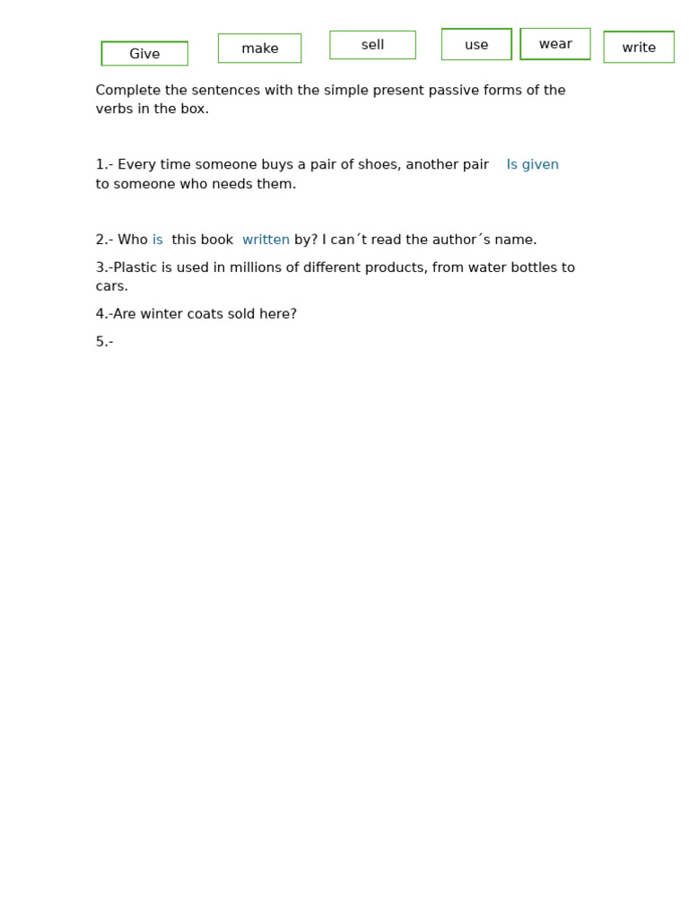 Complete The Sentences With The Simple Present Passive Forms of The ...