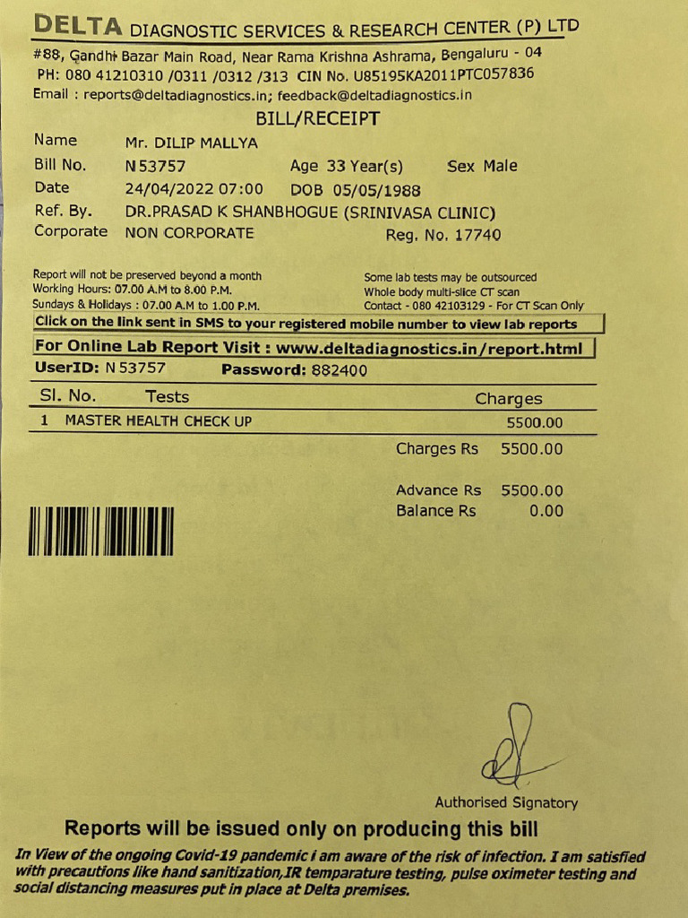 Health Checkup Bill 2022 | PDF