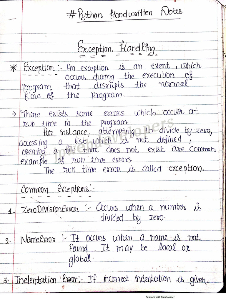 Exception Handling in Python | PDF