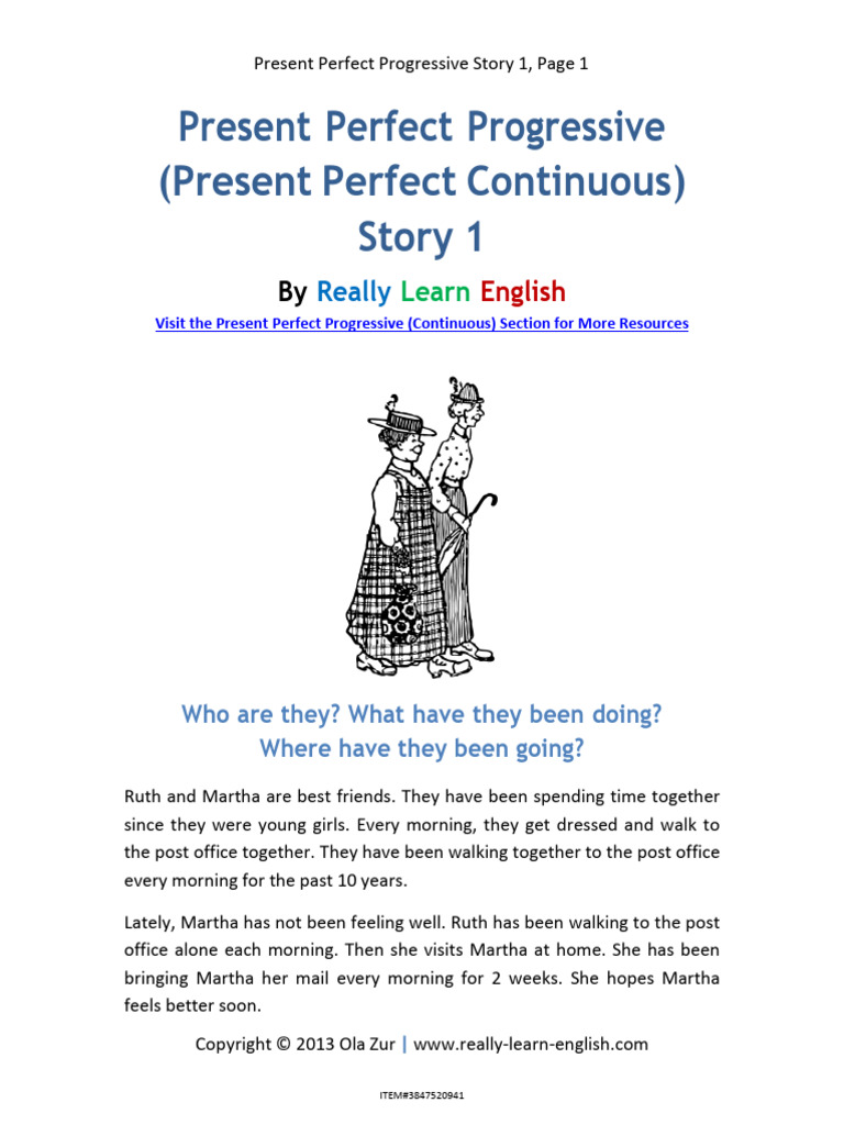present-perfect-progressive-story-1-exercise | PDF | Question ...