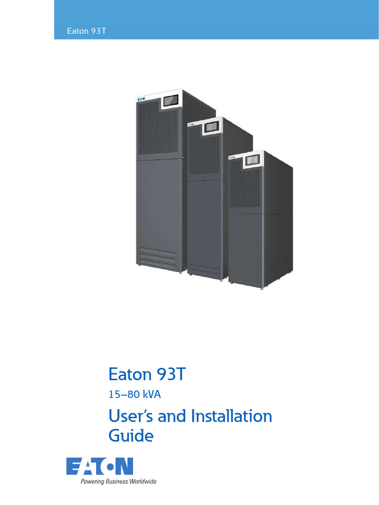 Eaton 93T User Manual 1 | PDF | Direct Current | Waste