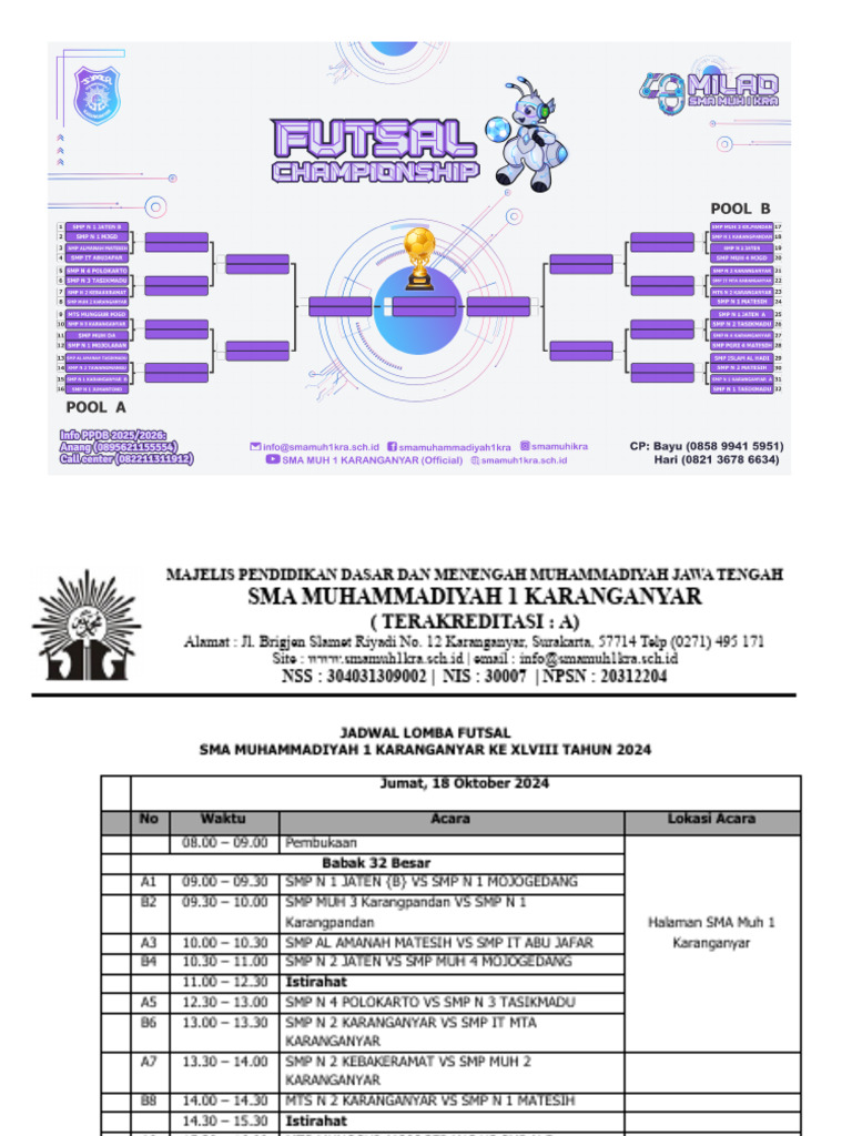 JADWAL LOMBA FUTSAL | PDF