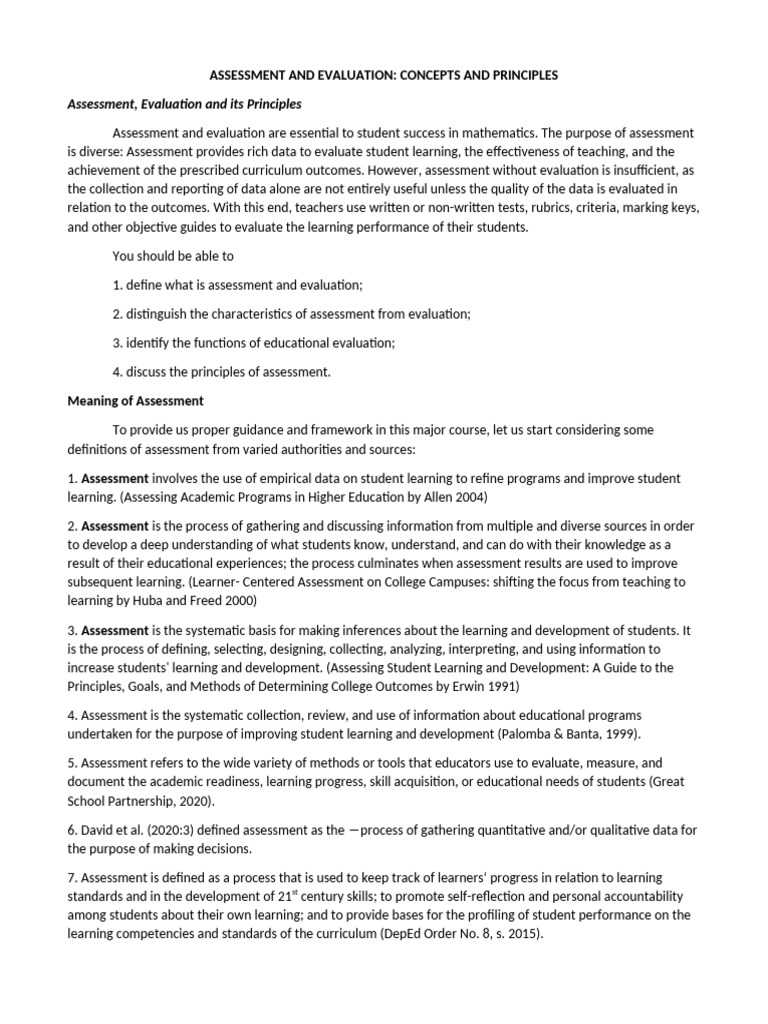 Understanding Assessment and Evaluation | PDF | Educational Assessment | Evaluation