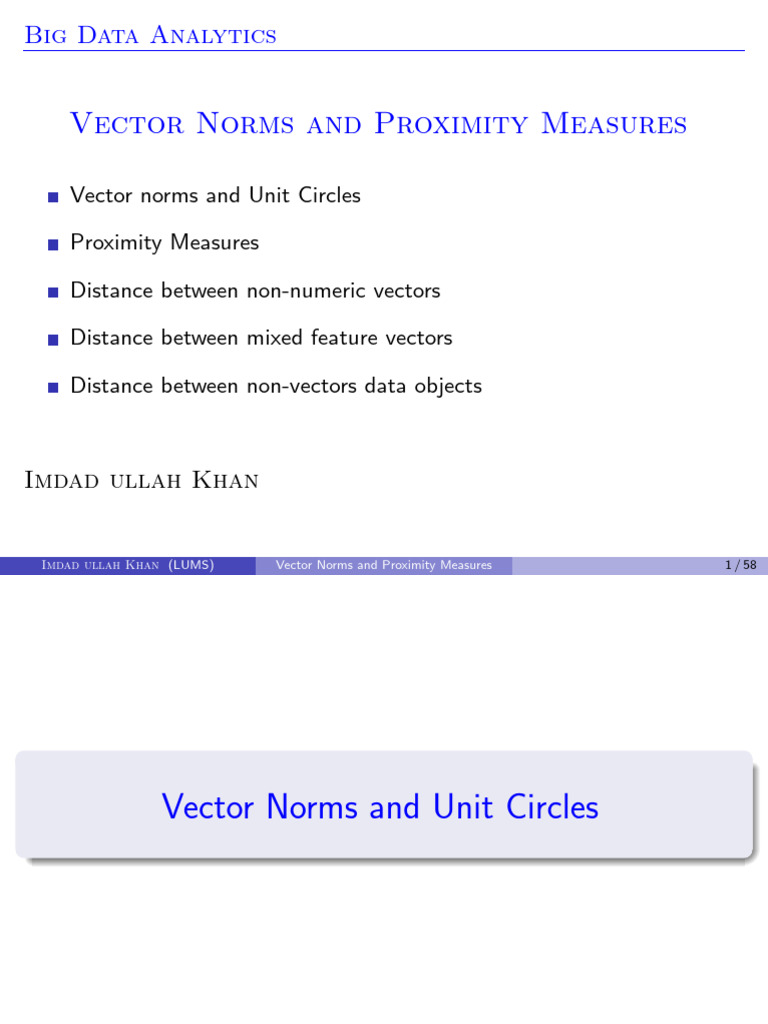 Lec 4 Vector Norms Similarities n Distances | PDF | Norm (Mathematics) | Mathematics