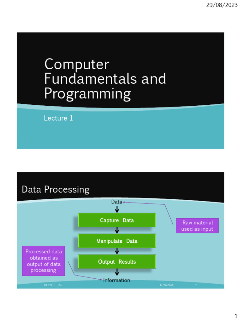 ENGG-0304 - Unit 1 - Lecture 1 | PDF | Computer Data Storage | Central Processing Unit