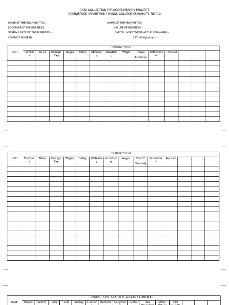 Accountancy Data Collection Guide | PDF