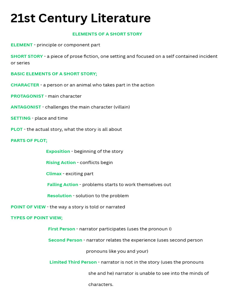 21st Century Literature PDF | PDF | Plot (Narrative) | Narration