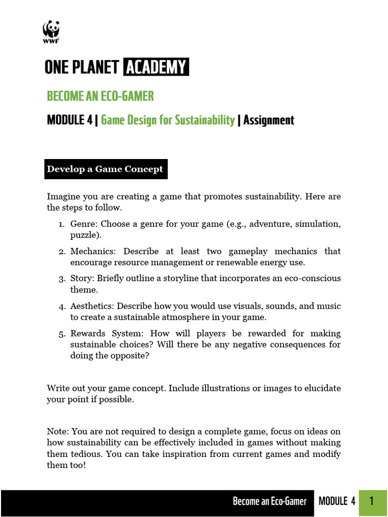 Assignment Module-4 Game-Design-for-Sustainability Final Compressed | PDF