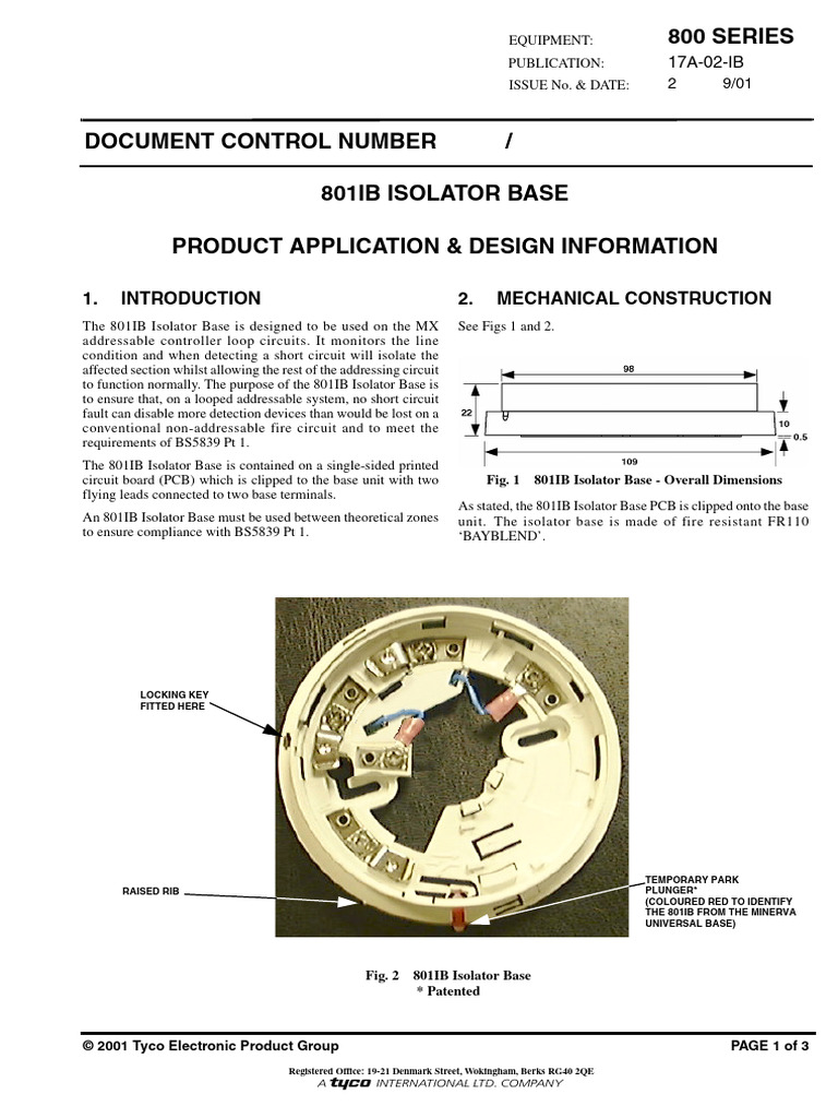 17a02ib - 801IB Isolator Base | PDF | Manufactured Goods | Electrical ...