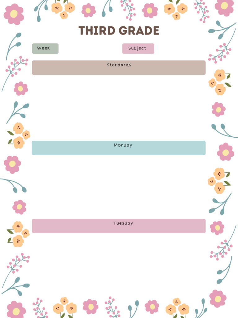 blank weekly lesson plan | PDF