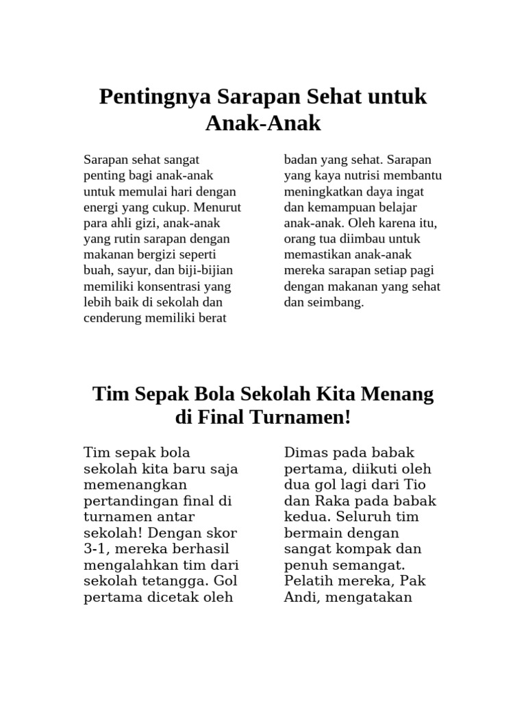 Contoh Jenis-Jenis Berita | PDF