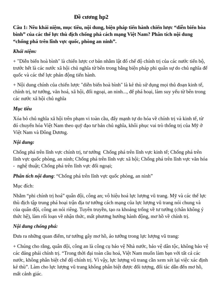 Đề cương hp2 | PDF