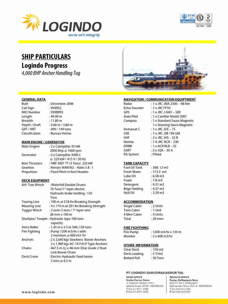 AHT Logindo Progress | PDF | Anchor | Water Transport