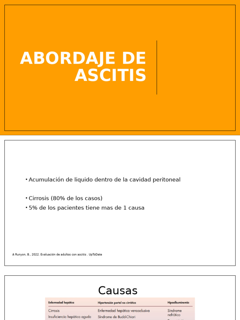 Abordaje de Ascitis | PDF | Medicina CLINICA | Enfermedades y trastornos