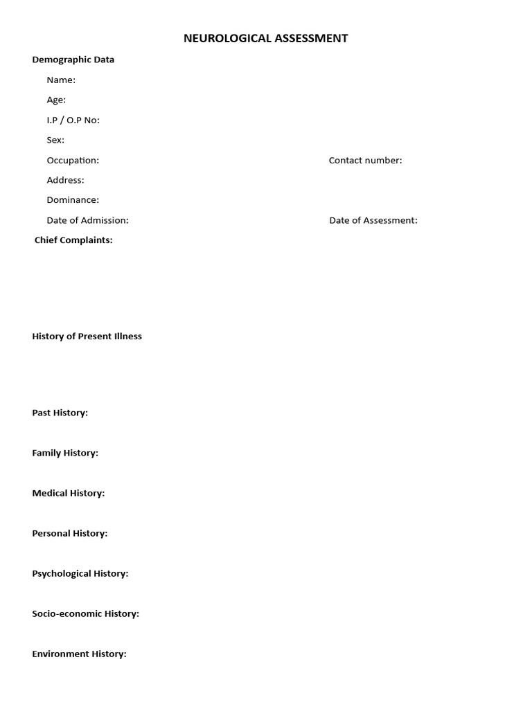 Comprehensive Neurological Assessment Guide | PDF | Human Anatomy ...