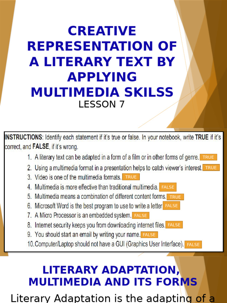 Multimedia in Literary Adaptation | PDF | Multimedia | Microsoft Power ...