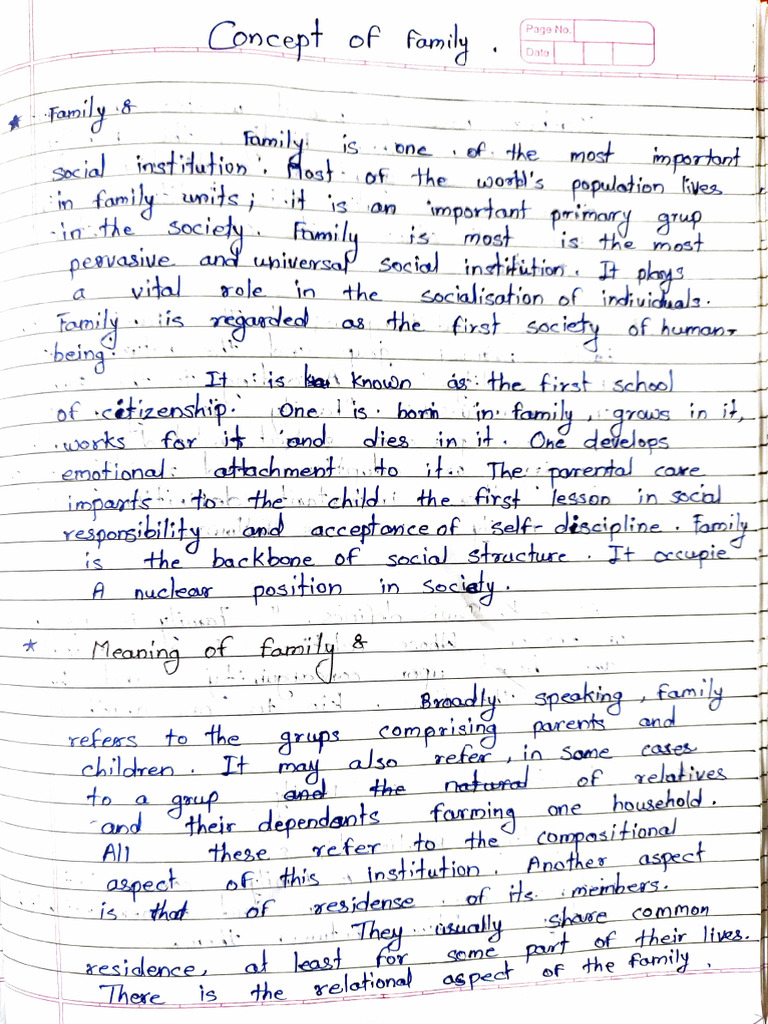 Consept of Family Assignment | PDF