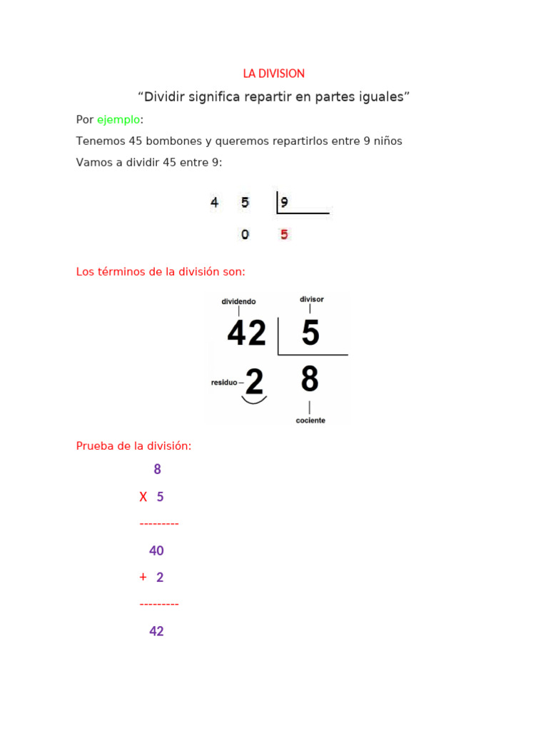 División: Conceptos y Ejemplo Práctico | PDF